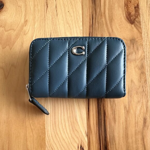 Coach | Bags | Coach Quilted Card Case In Dark Denim | Poshmark
